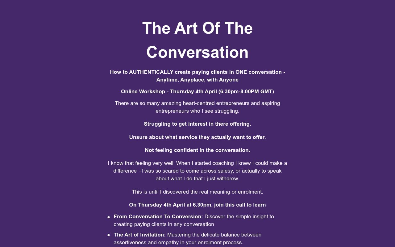 The Art Of The Conversation - Learn How To Authentically Create Paying ...